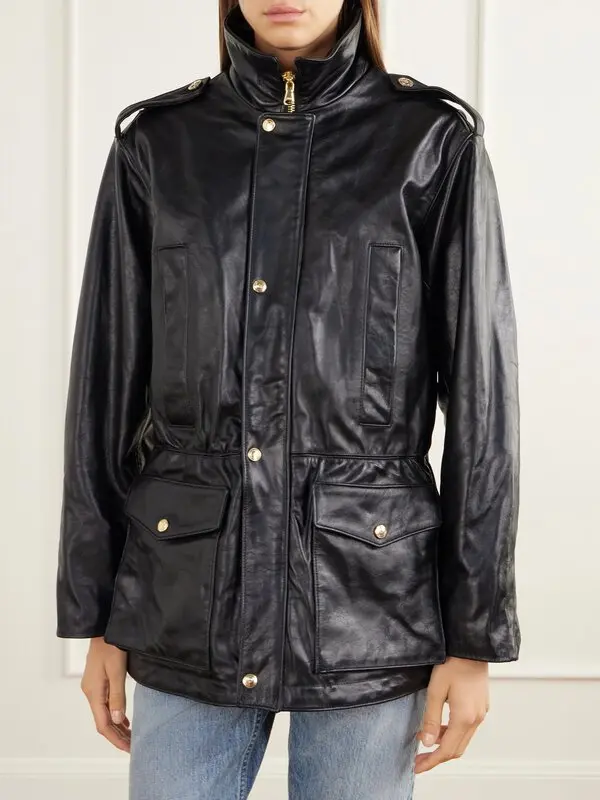 RÙADH The Blackadder Drawstring Glossed-leather Jacket