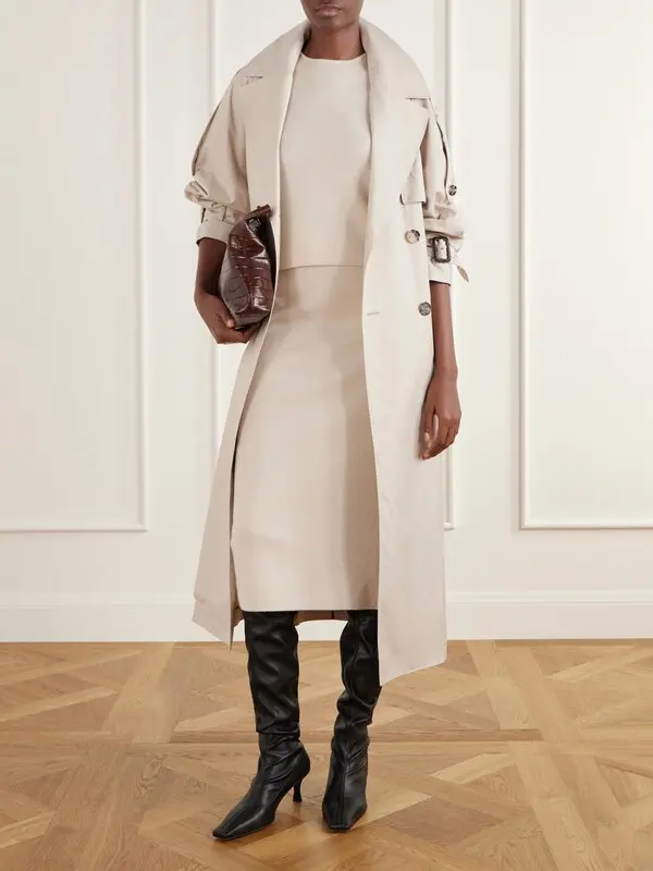 Max Mara Carbone Wool And Cashmere-blend Midi Skirt