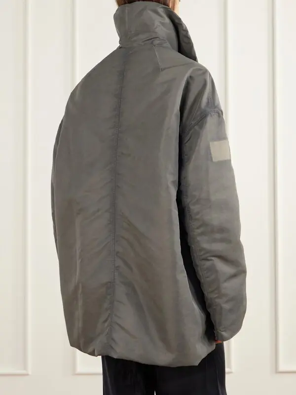 Rick Owens Dracucollar Oversized Distressed Padded Shell Parka