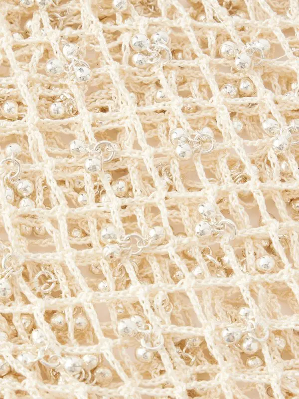 YOSHITA 1967 Embellished Crocheted Cotton Scarf