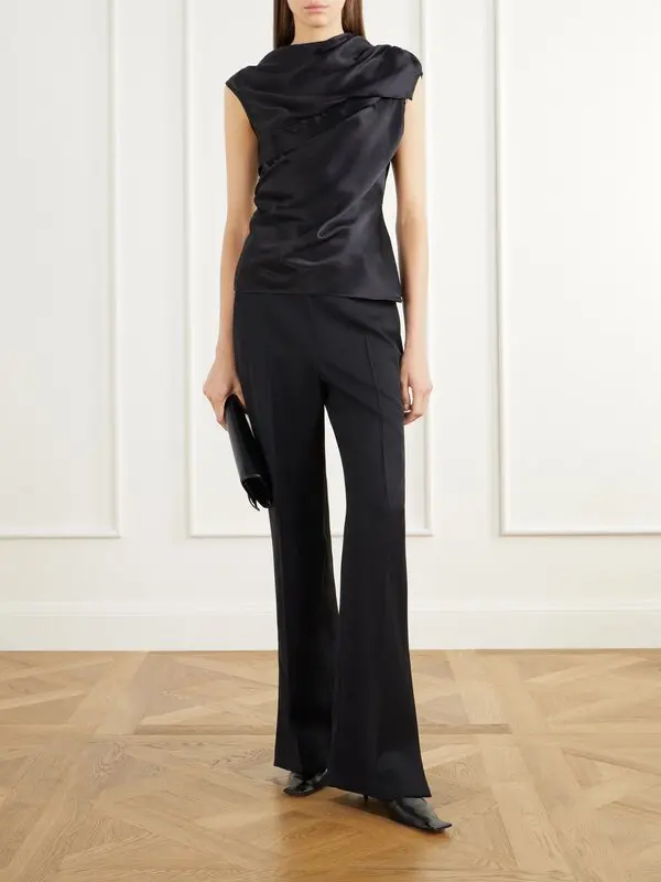 Tove Ila Draped Silk-blend Satin Blouse