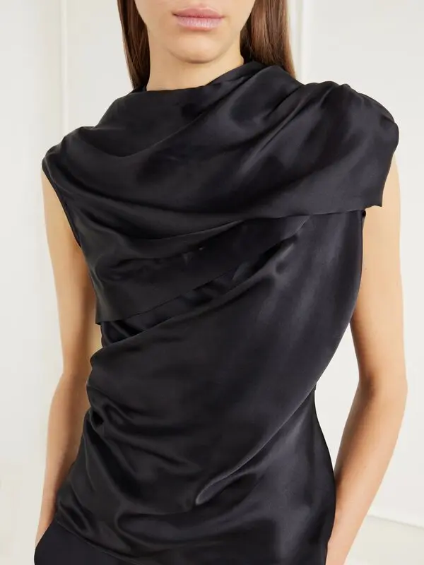 Tove Ila Draped Silk-blend Satin Blouse