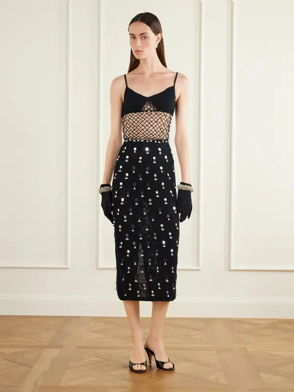 YOSHITA 1967 Catherine Embellished Cotton Crochet-knit Top