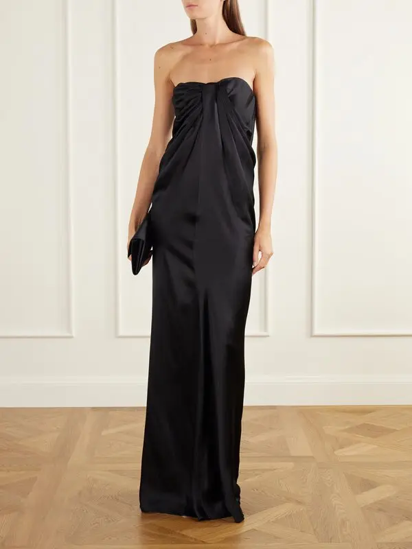 Tove Zenaida Strapless Draped Satin Gown