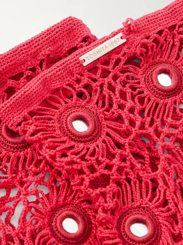 YOSHITA 1967 Embellished Cotton Crochet-knit Stockings