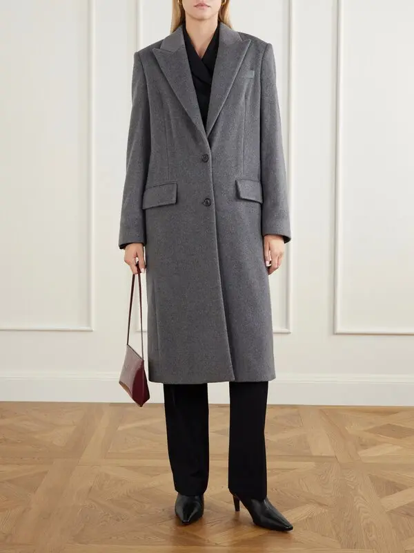 Another Tomorrow Cashmere-flannel Coat