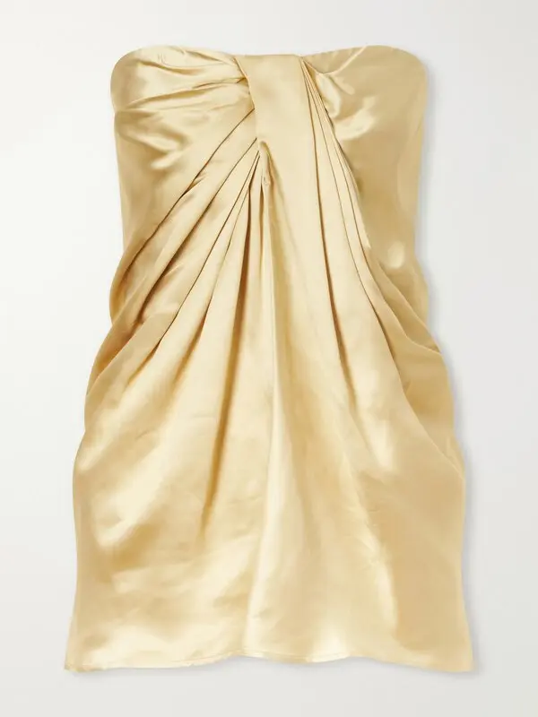 Tove Eden Strapless Draped Satin Top