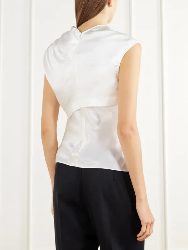 Tove Ila Draped Silk-blend Satin Blouse