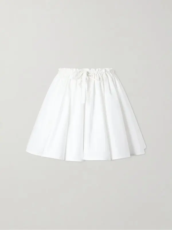 Givenchy Pleated Cotton-poplin Mini Skirt - White