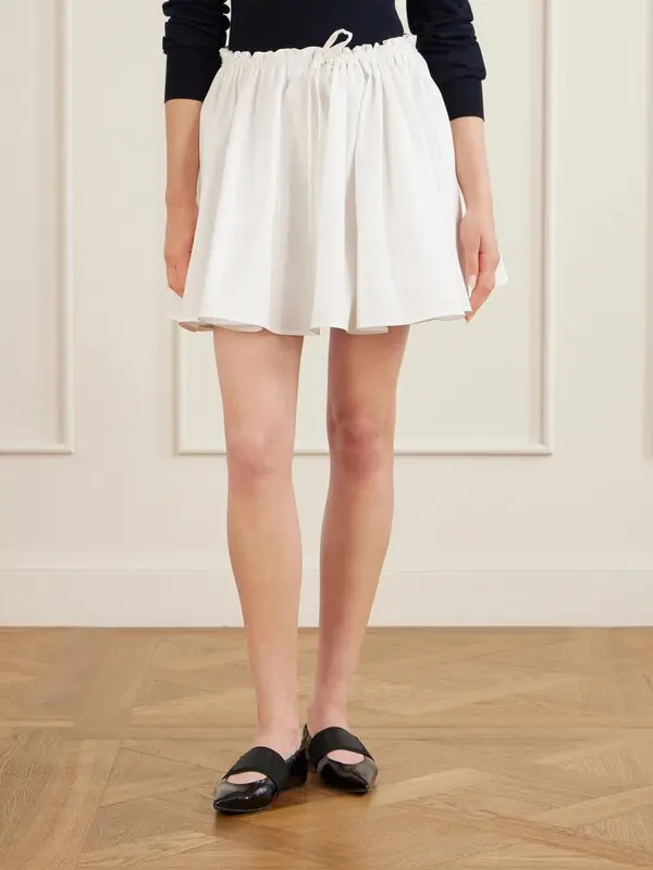 Givenchy Pleated Cotton-poplin Mini Skirt