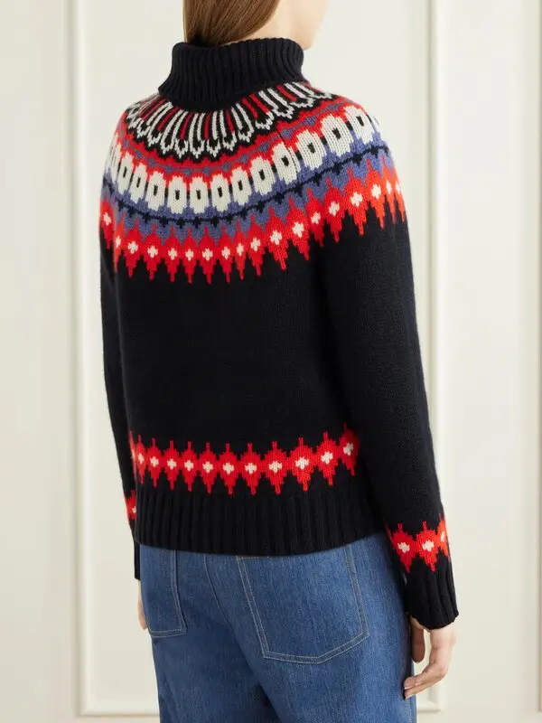 Bogner Ingrid Fair Isle Cashmere Turtleneck Sweater