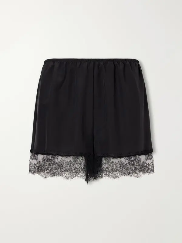 Dolce & Gabbana Lace-trimmed Silk-blend Satin Mini Shorts