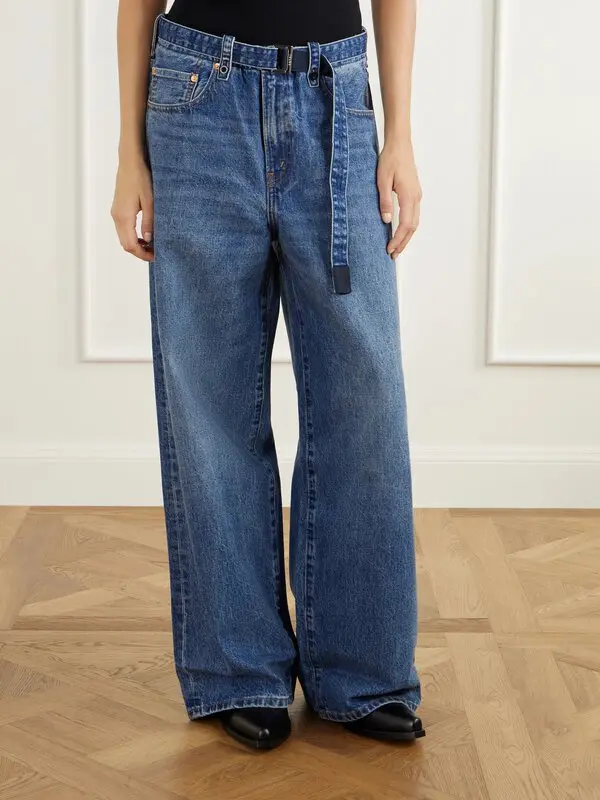 Sacai Levi's Belted Mid-rise Wide-leg Jeans