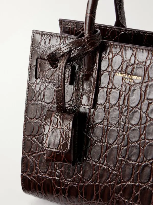 Saint Laurent Sac De Jour Nano Croc-effect Leather Tote