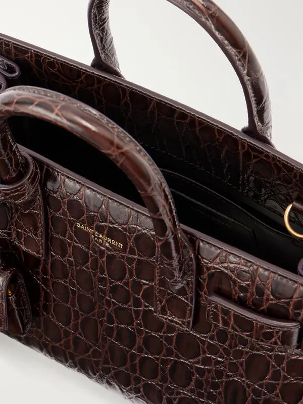 Saint Laurent Sac De Jour Nano Croc-effect Leather Tote