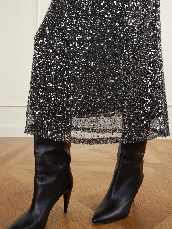 MARANT ETOILE Nevana Sequin-embellished Tulle Midi Dress