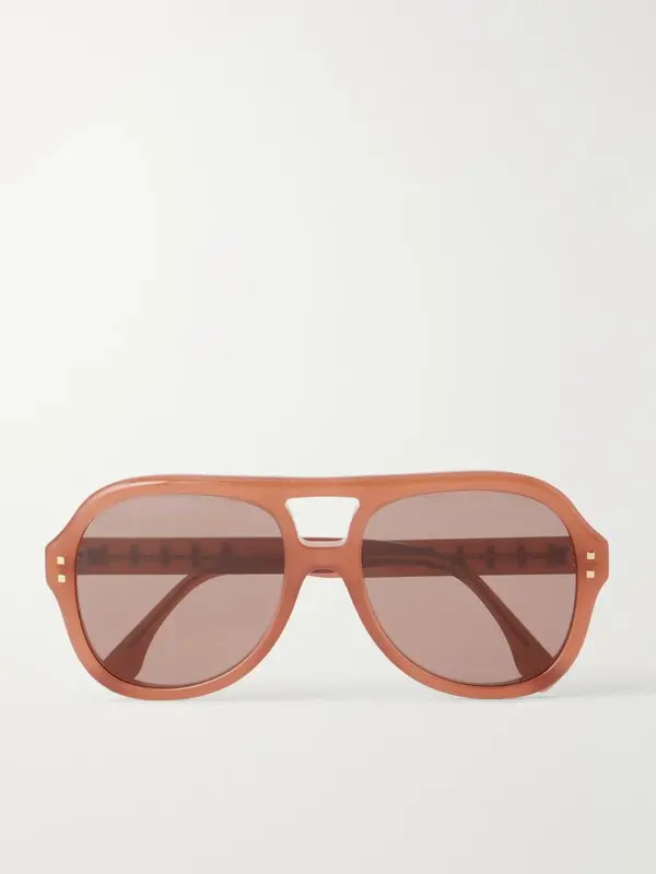 Fendi Five Sisters Aviator-style Acetate Sunglasses - Brown
