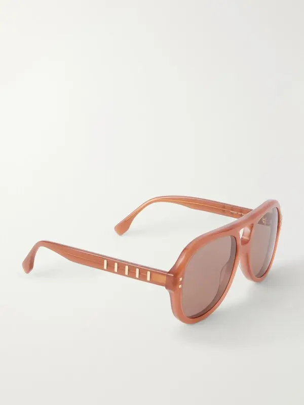Fendi Five Sisters Aviator-style Acetate Sunglasses - Brown