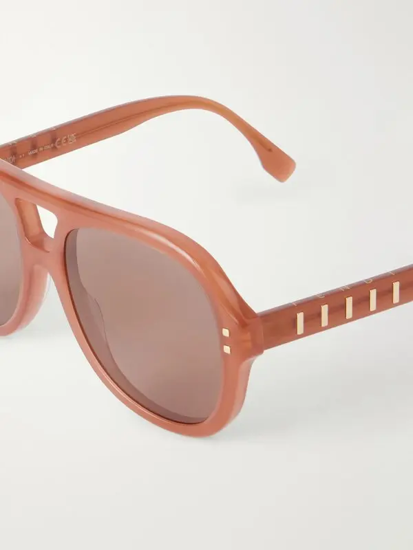 Fendi Five Sisters Aviator-style Acetate Sunglasses - Brown