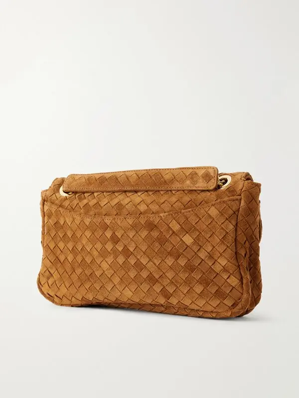 Bottega Veneta Madison Intrecciato Suede Shoulder Bag