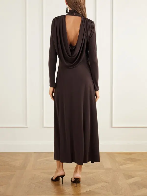 Johanna Ortiz Bloom Secret Draped Gathered Stretch-jersey Maxi Dress