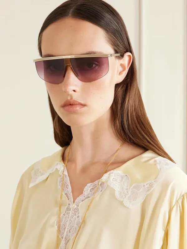 Chloé D-frame Gold-tone Sunglasses - Red