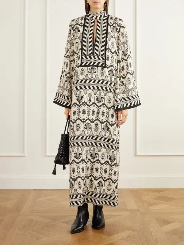 Johanna Ortiz Stay Home Printed Jacquard Maxi Dress