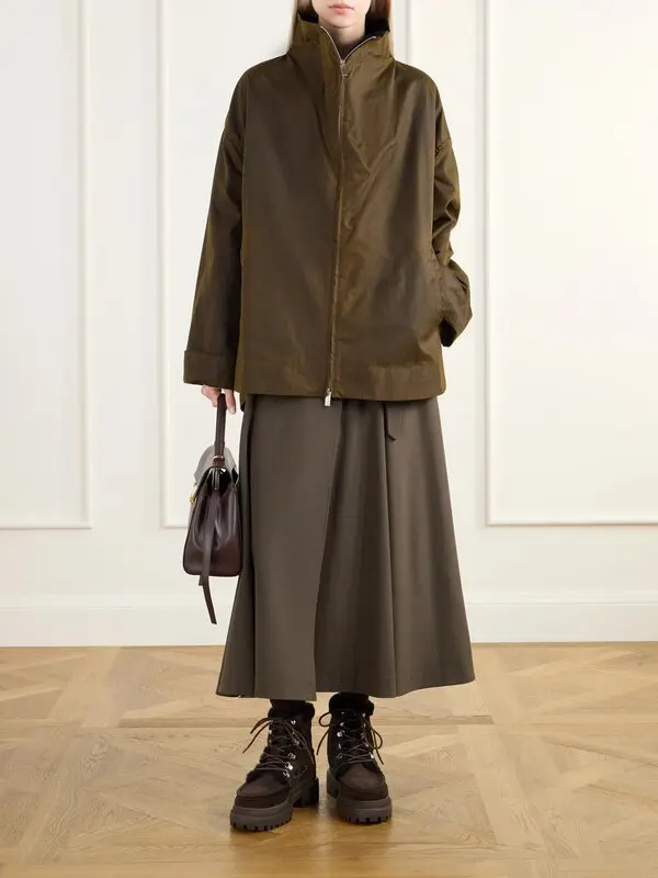 YVES SALOMON Eyelet-detailed Brushed Shearling-trimmed Suede Ankle Boots