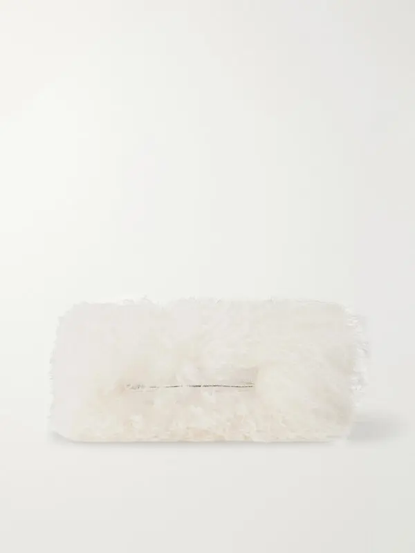 YVES SALOMON Leather-trimmed Shearling Handwarmer