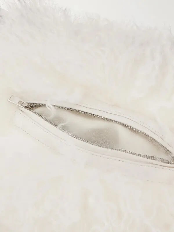 YVES SALOMON Leather-trimmed Shearling Handwarmer