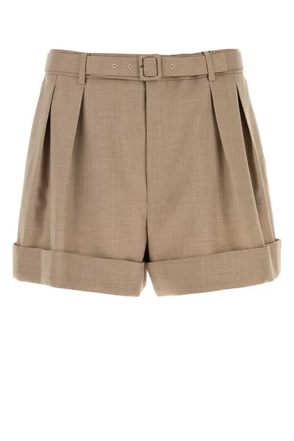 Saint Laurent Cappuccino Wool Bermuda Shorts