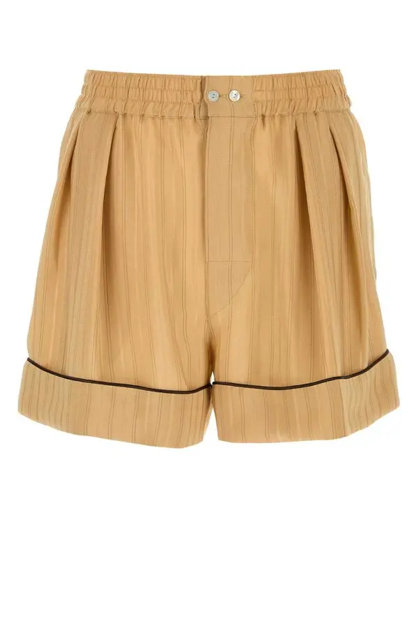 Saint Laurent Embroidered Silk Bermuda Shorts - Multicolor