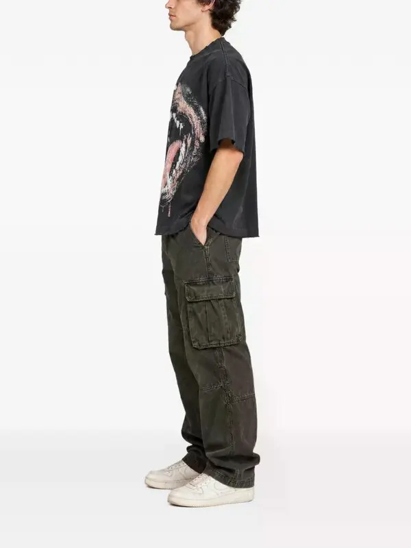 WARMAN Graphic-print Distressed-finish T-shirt