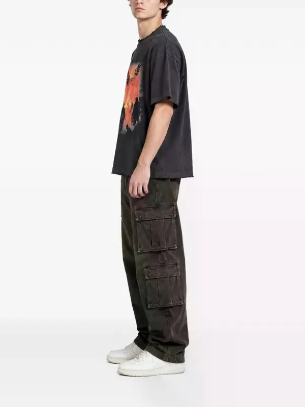 WARMAN Graphic-print Distressed T-shirt
