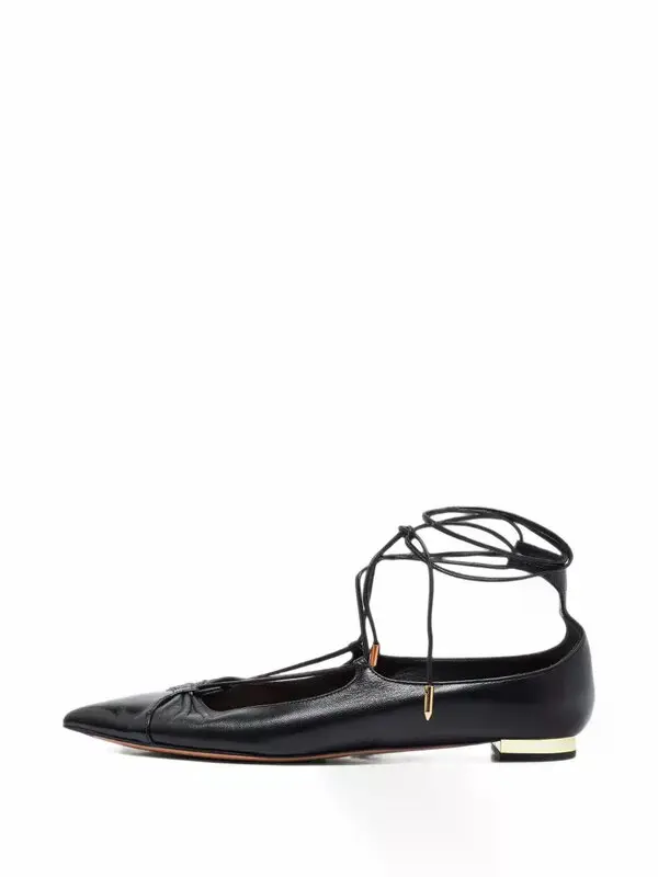 AQUAZZURA Gabi Ankle-tie Flat Pumps