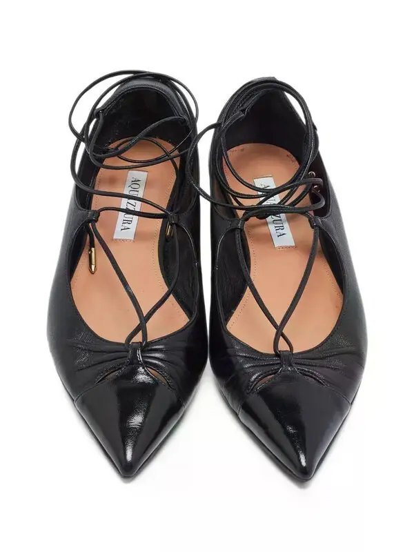 AQUAZZURA Gabi Ankle-tie Flat Pumps