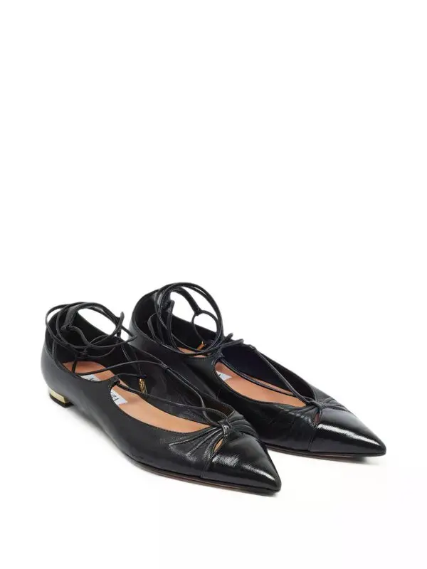 AQUAZZURA Gabi Ankle-tie Flat Pumps