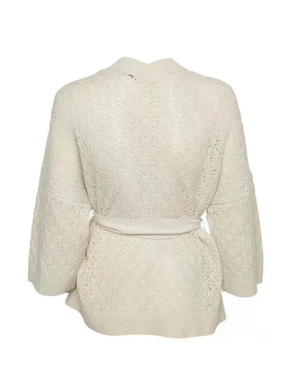 Carolina Herrera Open Knit Belted Cardigan