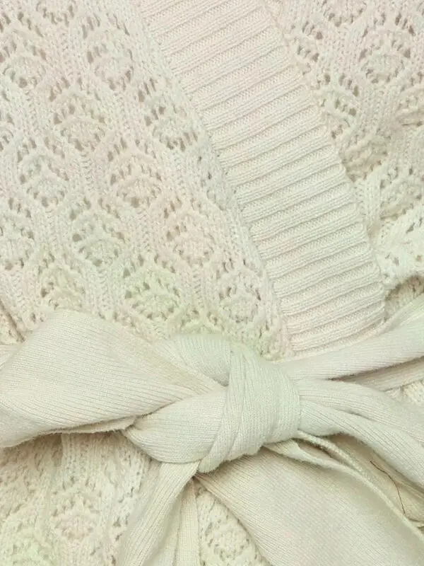 Carolina Herrera Open Knit Belted Cardigan