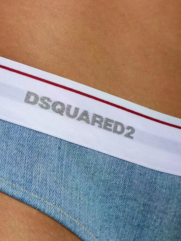 Dsquared2 Logo-waistband Denim-effect Briefs