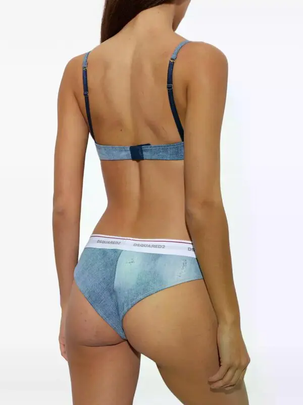 Dsquared2 Logo-waistband Denim-effect Briefs