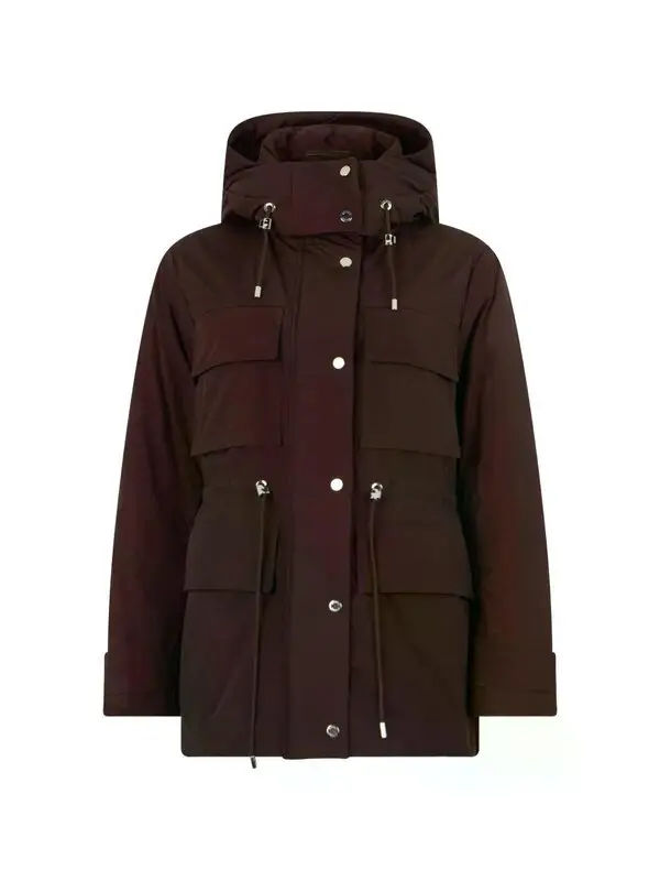 MOORER Krisha-p2 Hooded Drawstring Parka - Brown