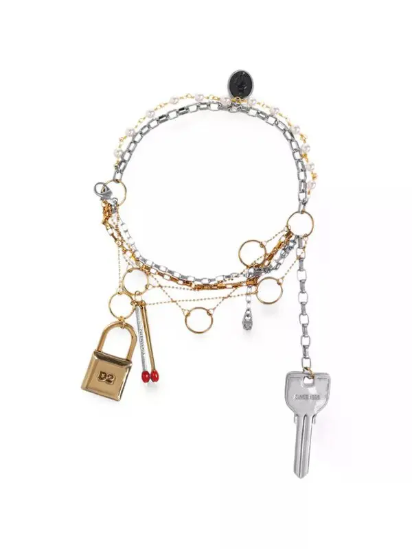 Dsquared2 Charm-detail Multi-chain Bracelets - Silver