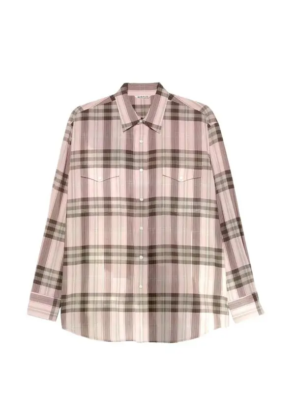 Auralee Check-pattern Western Shirt