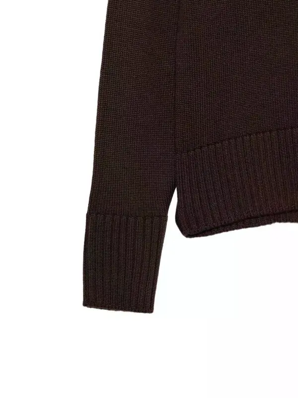 Alpha Studio V-neck Ribbed-trim Sweater