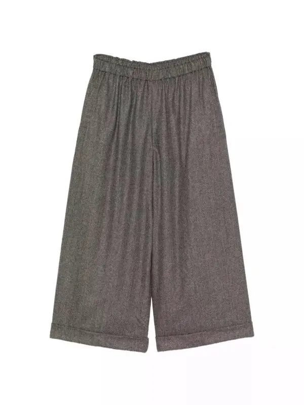 DANIELA GREGIS Herringbone-pattern Wide-leg Palazzo Pants