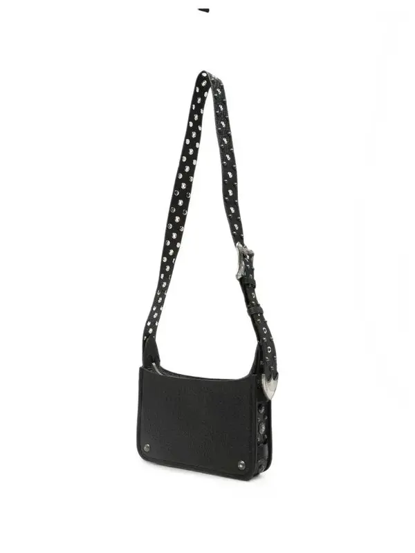 THUG CLUB Studded Leather Messenger Bag