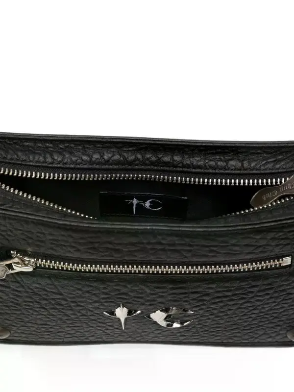THUG CLUB Studded Leather Messenger Bag