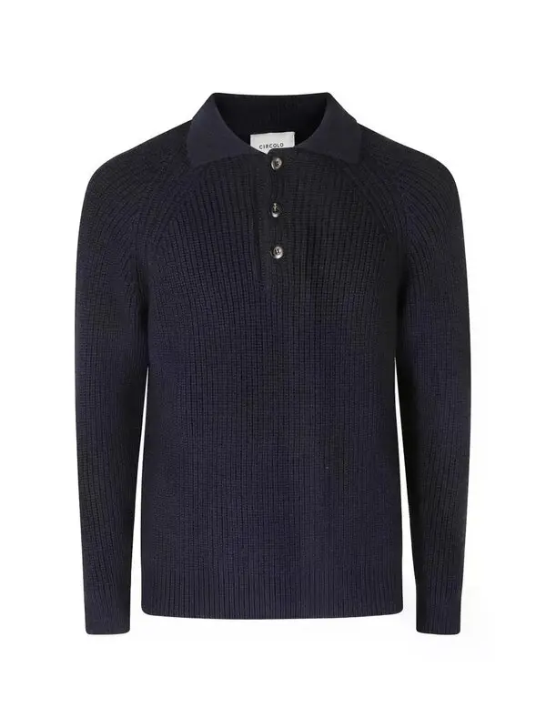 CIRCOLO 1901 Ribbed-knit Raglan-sleeve Polo Shirt