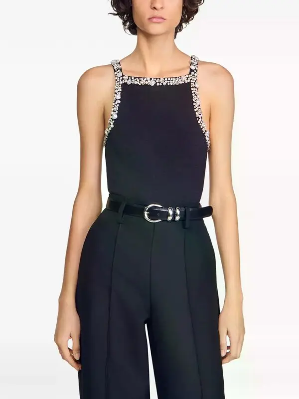 Sandro Crystal-embellished Bodysuit